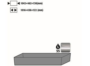 4250101138119 - Bodenauffangwanne Standard für asecos Sicherheitsschränke der Q30 Q90 und S90 Serie Edelstahl 14016 B 1042 x T 462 x H 122 mm 555 l