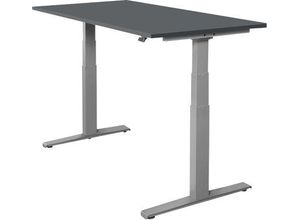 4250510813836 - Select Schreibtisch SET UP elektrisch höhenverstellbar Rechteck T-Fuß B 1600 x T 800 x H 645-1290 mm graphit weißaluminium