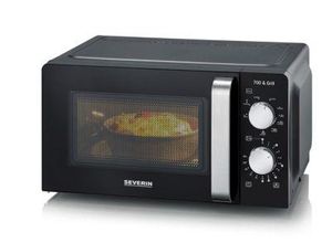 4008146042881 - SEVERIN 2‑in‑1 Mikrowelle mit Grillfunktion 17 l 700 900 W 30‑Minuten‑Timer Drehteller & Grillrost B 440 x H 240 x T 320 mm Schwarz