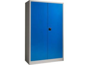4051273635822 - Select Materialschrank abschließbar 4 verzinkte Böden 5 OH B 1200 x T 400 x H 1935 mm Stahl weißaluminium enzianblau