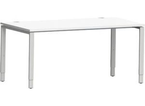 4250510843352 - Genius Schreibtisch Modena Flex Rechteck 4-Fuß Rechteckrohr B 1600 x T 800 x H 650-850 mm weiß weißaluminium