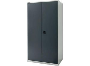 4051273769411 - Genius Flügeltürenschrank FS Stahl mit Belüftungslöchern B 1055 x T 620 x H 1950 mm 5 OH Lichtgrau Anthrazitgrau bis 500 kg