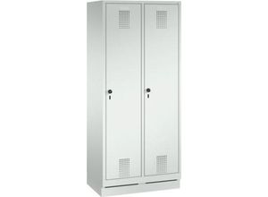 4025314343205 - C+P Garderobenschrank Evolo H1800xB810xT500mm Korpus Lichtgrau Türen Lichtgrau Abteile 2 Abteilbreite 400 Fächer 2 Sicherheits-Drehriegel