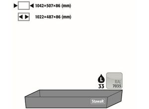 4250101138072 - Bodenauffangwanne STAWA-R für asecos Sicherheitsschränke der Q30 Q90 und S90 Serie Stahlblech lichtgrau B 1042 x T 507 x H 86 mm 33 l