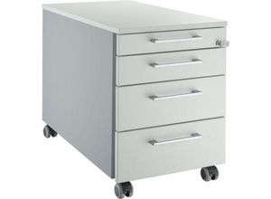 4250510832844 - Genius Rollcontainer 1233 Griffe eckig B 435 x H 577 mm weißalu lichtgrau lichtgrau