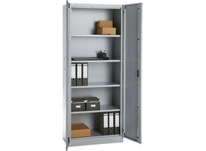 4051273786890 - Büroschrank 5 OH abschließbar mit aufliegenden Türen B 800 mm Weißalu
