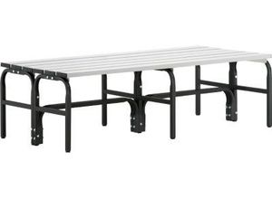 4030426158425 - Sypro Garderobenbank doppelseitig Aluminiumleisten Edelstahlgestell Länge 1500 mm