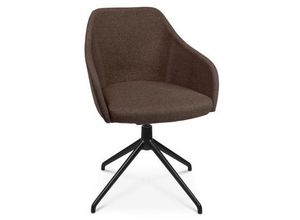4014296030470 - Konferenzsessel Sitness Life 21 dreh- sitzhöhenverstellbar Armlehnen B 350-480 x T 460 x H 460-490 mm 4-Fußgestell Alu schwarz-matt & Stoff dbraun