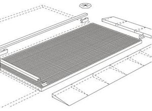 4250101113833 - Verbindungselement für asecos Bodenelemente mit B 2900 x H 78 mm Stahl verzinkt B 2820 x T 45 mm