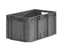 4052939166483 - Euro Box SSI Schäfer Serie LTF 6320 Volumen 627 l bis 30 kg Durchfassgriff L 600 x B 400 mm Blauer Engel Recycling-PP eisengrau