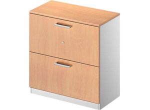 4051273739438 - SchÃ¤fer Shop Genius HÃ¤ngeregistraturschrank TETRIS SOLID 2 OH B 800 mm abschlieÃŸbar mit Abdeckplatte Buche-Dekor weiÃŸalu
