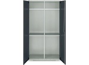 4051273792358 - Genius Reinigungsmittelschrank FS modular indivuduell erweiterbar Mittelwand 4 Fachböden bis 450 kg B 1055 x T 520 x H 1950 mm lichtgrau anthrazitgrau