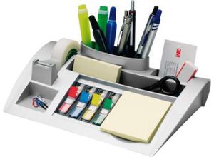 4001895867637 - Post-it® Schreibtisch-Organizer C50 silber ABS-Kunststoff 7 Fächer 256 x 168 x 68 cm