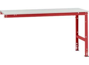 4045916081107 - AU60873003 Arbeits-Anbautisch UNIVERSAL Standard mit Kunststoffplatte BxTxH = 1750 x 800 x 760-870 mm Rubin-Rot