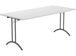 8697837516617 - Select Klapptisch Rechteck Doppel-T-Fußgestell Spezial-Klappbeschlag & Bodenausgleich B 1800 x T 800 x H 720 mm lichtgrau anthrazit
