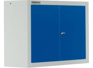 4051273646163 - Select Wandschrank MS 750 zweitürig mit Zwischenboden B 750 x T 320 x H 600 mm Stahl lichtgrau enzianblau