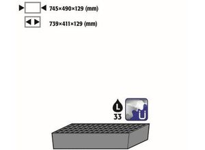 4250101139215 - Bodenauffangwanne Stawa-R mit Gitterrost für asecos Chemikalienschränke der CS und CX Serie Stahlblech blau B 745 x T 490 x H 129 mm 33 l