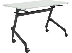 4251898824001 - Select Klapptisch mit Rollen Rechteck Vierkantrohr B 1200 x T 600 x H 720 mm lichtgrau schwarz