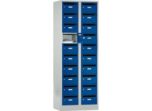 4250618248936 - Postverteilerschrank mit Einwurfschlitz 2 Abteile Sicherheitszylinderschloss enzianblau