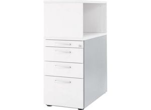4250510836965 - Genius Standcontainer mit Aufsatzregal abschließbar runder Griff weiß