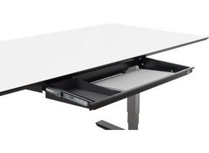 5704864040718 - Laptopschublade für die Montage unter Schreibtischen abschließbar kugelgelagert Kabelführung B 721 x T 316 x H 37 71 mm Metall schwarz