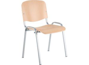 5901747249309 - Besucherstuhl NowyStyl ISO WOOD ohne Armlehnen stapelbar bis 10 Stück B 460 x T 400 x H 450 mm Buche alusilber
