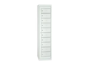 4260610841011 - Wäscheschrank abschließbar mit 10 Fächern Höhe 1800 mm lichtgrau lichtgrau