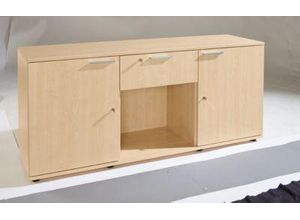 4251898809718 - Select Sideboard 2 Türen + Schub abschließbar Spanplatte B 1500 x T 420 x H 663 mm Ahorn