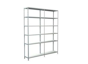 4004514122469 - Steckregal Stecksystem Grund- und Anbauregal Regale Metall weiß 2300x1800x350 mm 12 Böden weiß Regal- Ordnungssysteme
