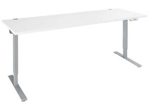 4251898809169 - Genius Schreibtisch AERO FLEX elektrisch höhenverstellbar Rechteck C-Fuß B 2000 x T 800 x H 620-1280 mm weiß weißalu