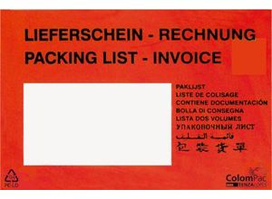 4016737006204 - Dokumententasche Lieferscheintasche SecurePack C6 mit Aufdruck Sichtfenster selbstklebend wasserfest PCR & FSC®-Kraftpapier rot 250 Stück