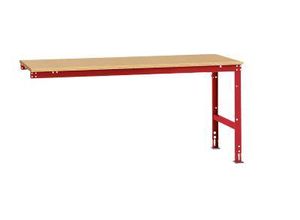 4045916105537 - AU61253003 Arbeits-Anbautisch UNIVERSAL Standard mit Multiplexplatte BxTxH = 2000 x 1000 x 760-870 mm Rubin-Rot