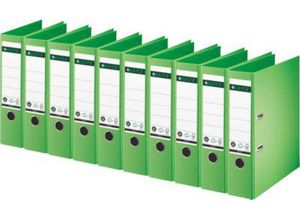 4002432553624 - LEITZ® Ordner 1007 1008 DIN A4 Rückenbreite 80 mm 10 Stück grün
