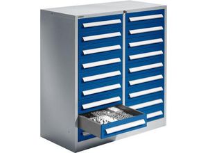 4051273046291 - Select Schubladenschrank SF 180 18 Schübe weißaluminium RAL 9006 einzianblau RAL 5010