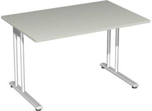 4038933430409 - Schreibtisch PALENQUE C-Fuß Rechteck B 1200 x T 800 x H 720 mm lichtgrau