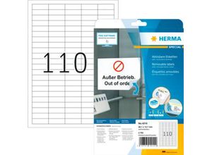 4008705042109 - HERMA 4210 Wiederablösbare Etiketten Superprint Weiß Rechteckig 2750 Etiketten pro Packung