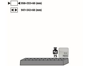 4250101144059 - Lochblecheinsatz Standard für asecos Sicherheitsschränke der UB90 Serie Stahlblech lichtgrau B 950 x T 345 x H 66 mm bis 75 kg