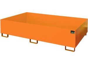 4052462030961 - eurokraft pro Regal-Bodenwanne 1000 l Auffangvolumen LxBxH 2150 x 1300 x 505 mm ohne Gitterrost orange lackiert