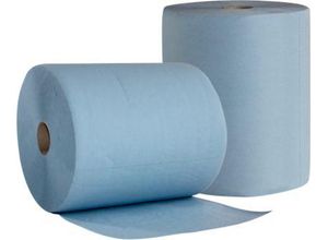 6414300095415 - Putzpapier BASIC-LINE 3-lagig volumengeprägt & zwischenblattverleimt Tuchgröße ca 380 x 360 mm blau 2 Rollen mit jeweils 500 Tüchern