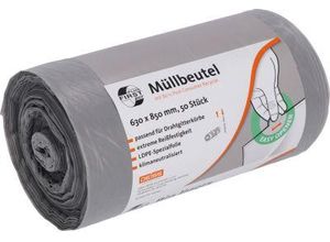 4001553340434 - FIRST PLUS Müllbeutel mit Tragegriff LDPE 14 µm grau B 630 x H 850 mm 80 Liter 300 Stück