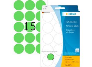 4008705022750 - HERMA Vielzwecketiketten Farbpunkte Ø 32 mm rund grün Papier matt Handbeschriftung 480 St - Grün - Kreis - Zellulose - Papier - Deutschland - 32 mm - 32 mm