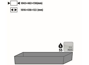 4250101138089 - Bodenauffangwanne STAWA-R für asecos Sicherheitsschränke der Q30 Q90 und S90 Serie Stahlblech lichtgrau B 1042 x T 507 x H 131 mm 55 l