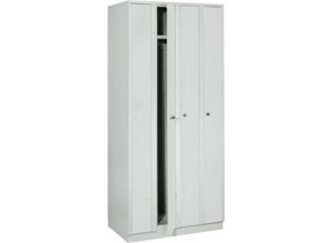 4250618221168 - Raumspargarderobe Abteilbreite 200 mm abschließbar 4 Abteile lichtgrau