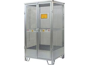 0662641929210 - Gasflaschenlager verzinkt abschließbar bis 9 12 Gasflaschen B 2100 x H 1130 x T 960 mm 155 kg stahlgrau