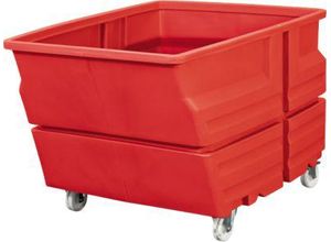 4250101150272 - Mehrzweckbehälter Polyethylen rot 600 l B 825 x T 1240 x H 900 mm mit Rollen