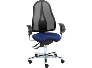 4014296123608 - Bürostuhl SITNESS 15 Permanentkontakt mit Armlehnen Netzrücken Fitness-Orthositz schwarz blau