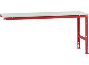 4045916081428 - AU61173003 Arbeits-Anbautisch UNIVERSAL Standard mit Kunststoffplatte BxTxH = 2000 x 800 x 760-870 mm Rubin-Rot