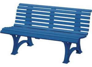 4007248313554 - Parkbank aus Kunststoff mit 13 Leisten Breite 1500 mm stahlblau kaiserkraft