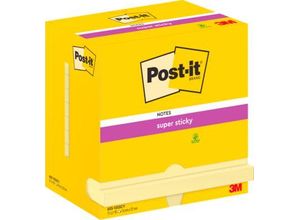 4064035065850 - Post-it Super Sticky Haftnotizen 655-12SSCY 76 x 127 mm 90 Blatt pro Block Gelb Rechteckig Unliniert 12 Stück