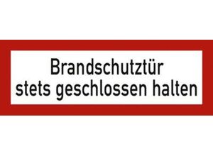 4060081000821 - moedel Warnschild „Brandschutztür stets geschlossen halten“ DIN 4066 selbstklebend L 105 x B 297 mm Folie rot